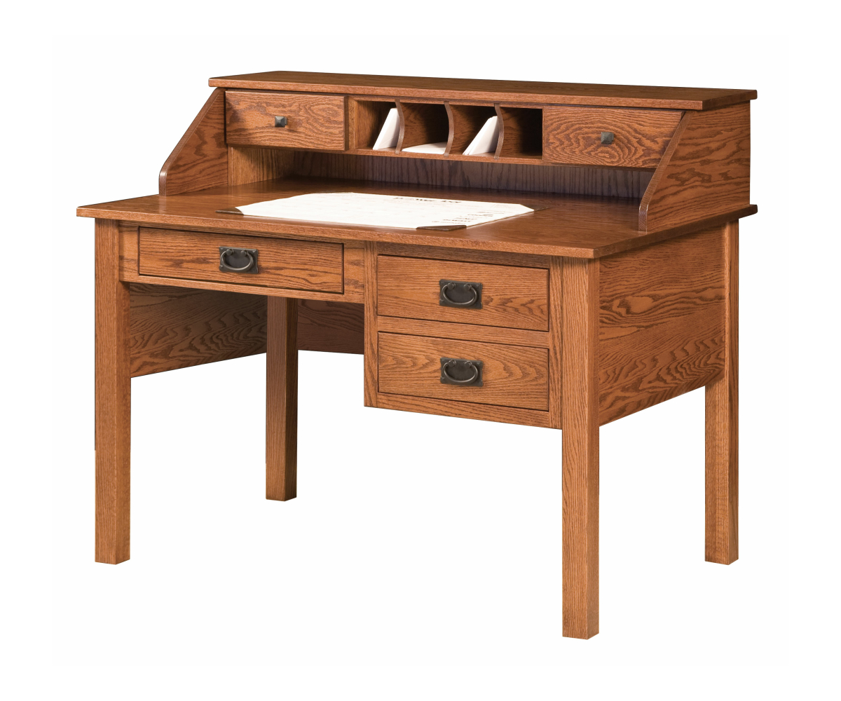 Mission Desk W/ Paymaster Hutch - Stone's Furniture