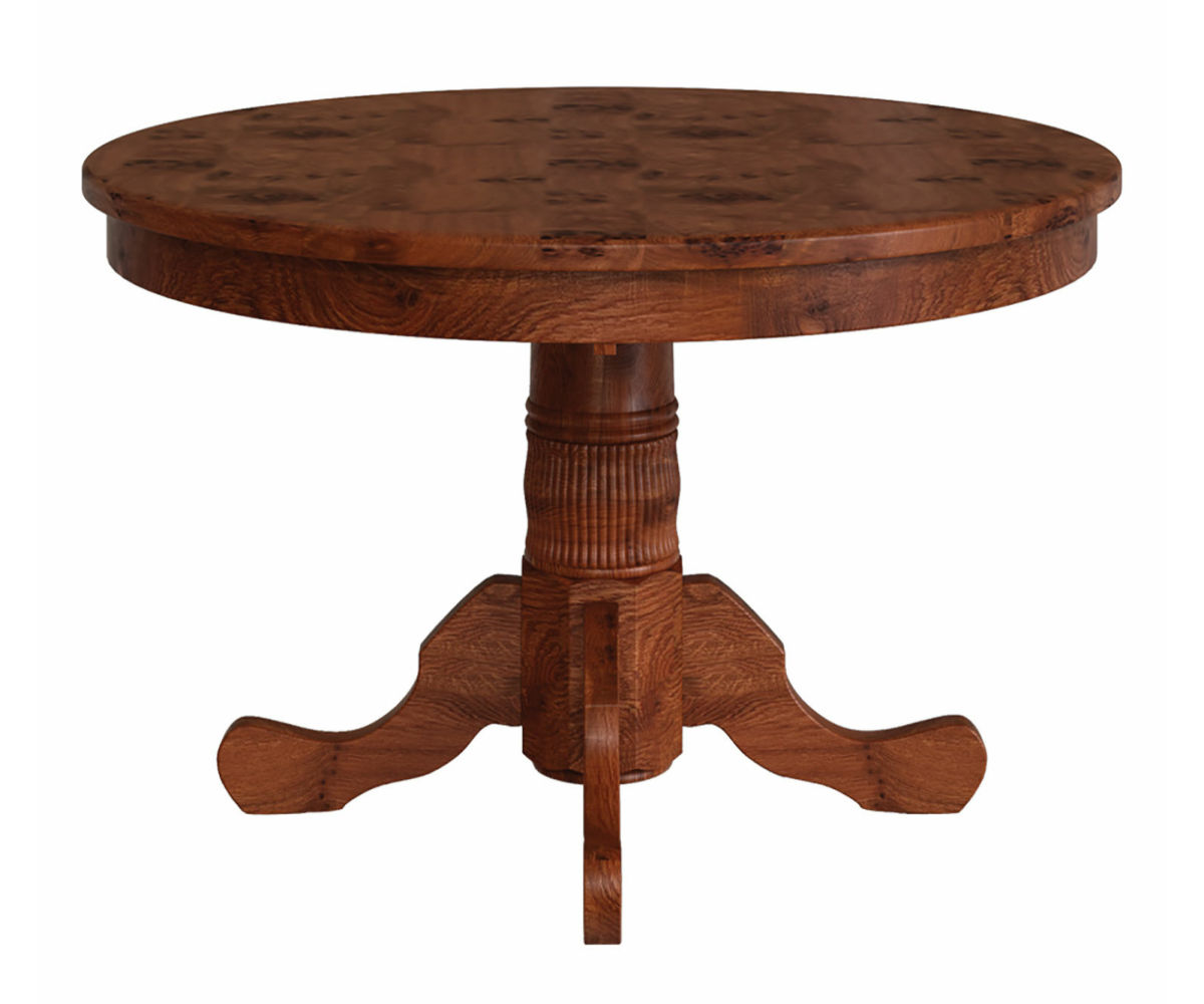 Traditional Reeded Single Pedestal Table - Stone's Furniture